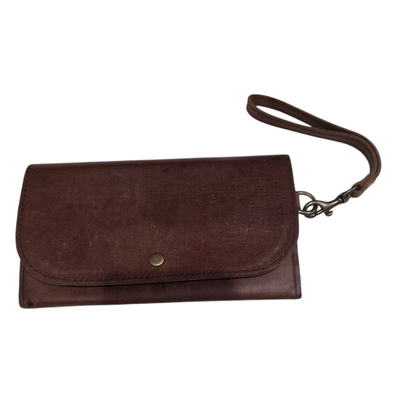 Able | Accessories | Able Brown Leather Wristlet Wallet | Poshmark